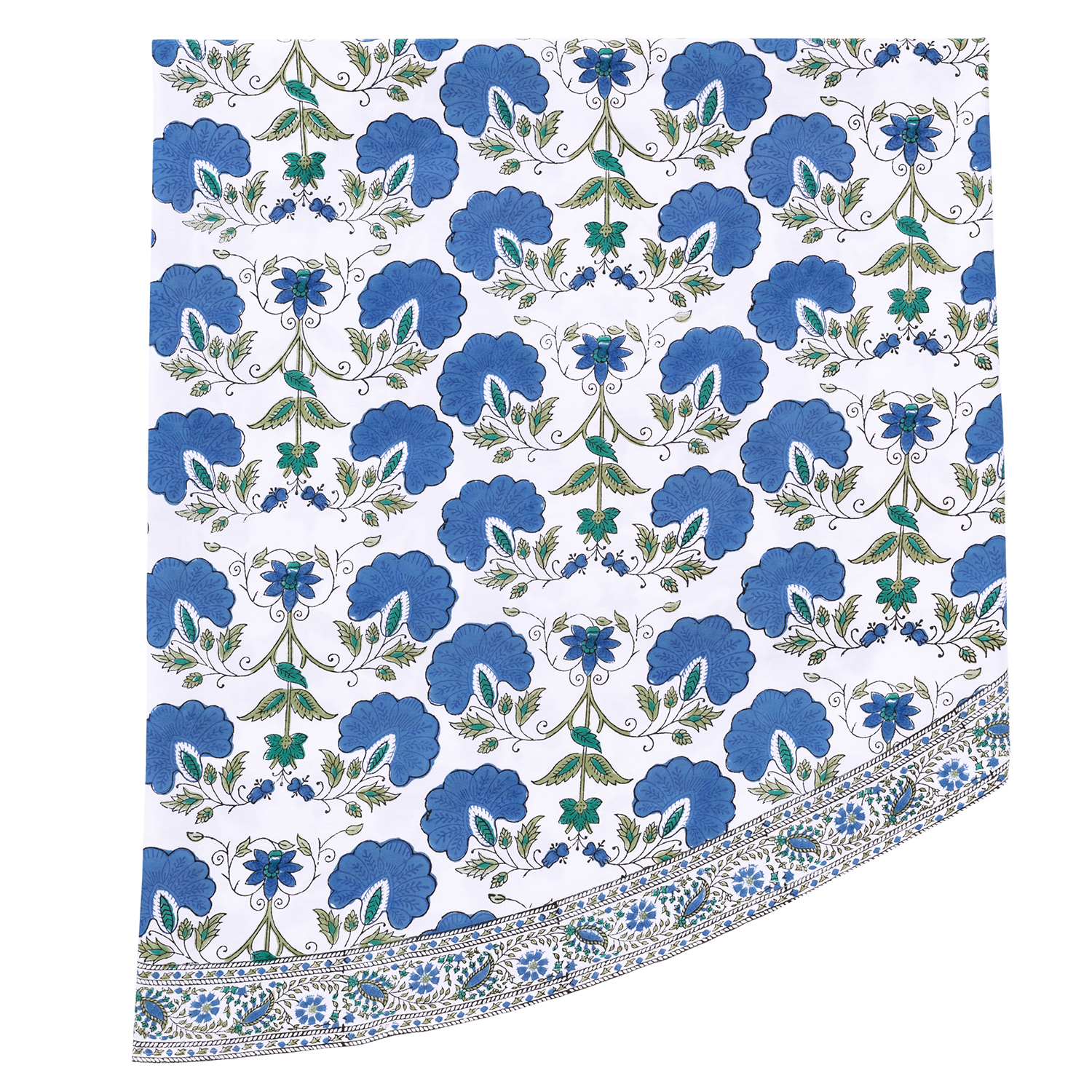 Janvi Round Tablecloth - Blue: marigoldliving.com