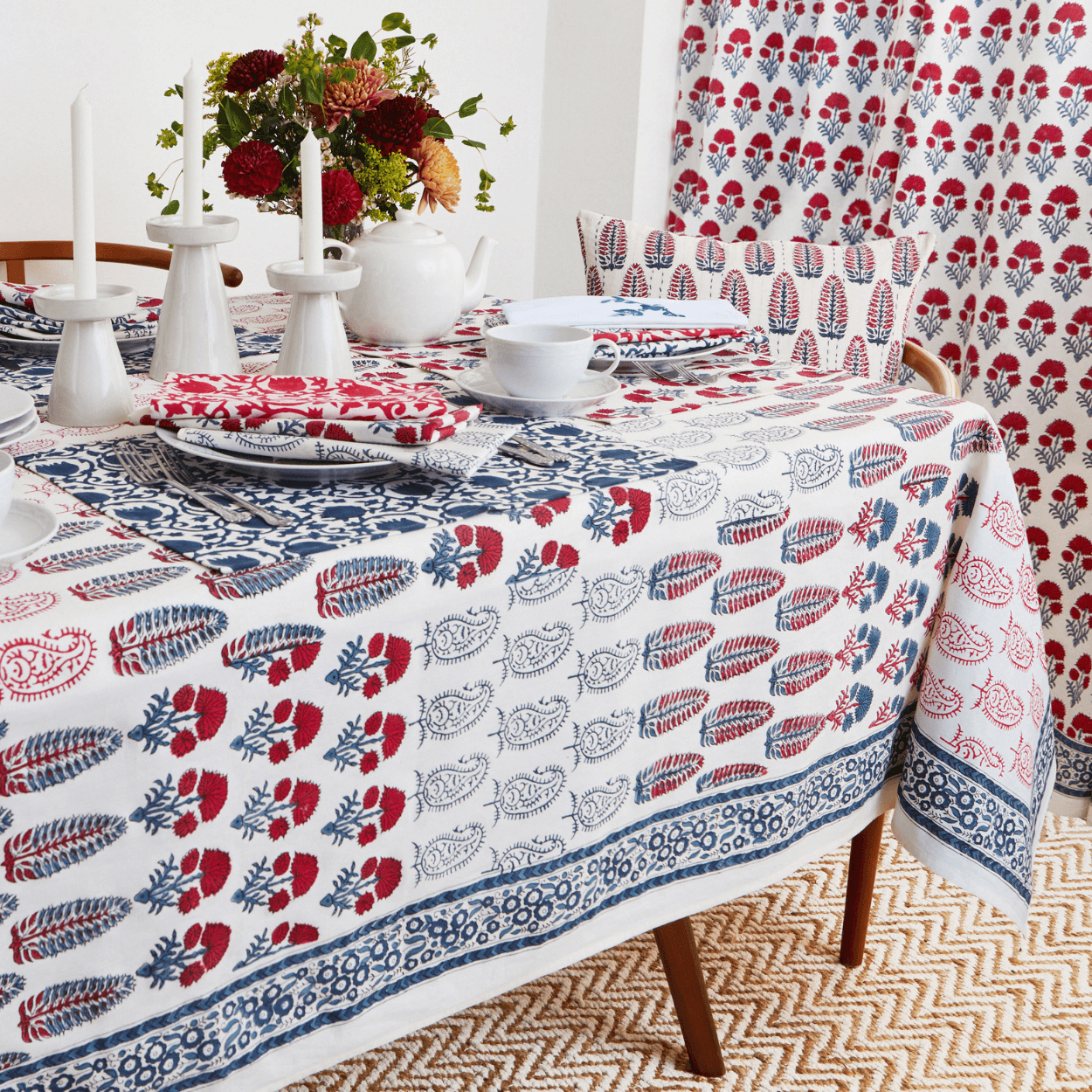 Checkerboard Tablecloth - Blue Checkered Tablecloth
