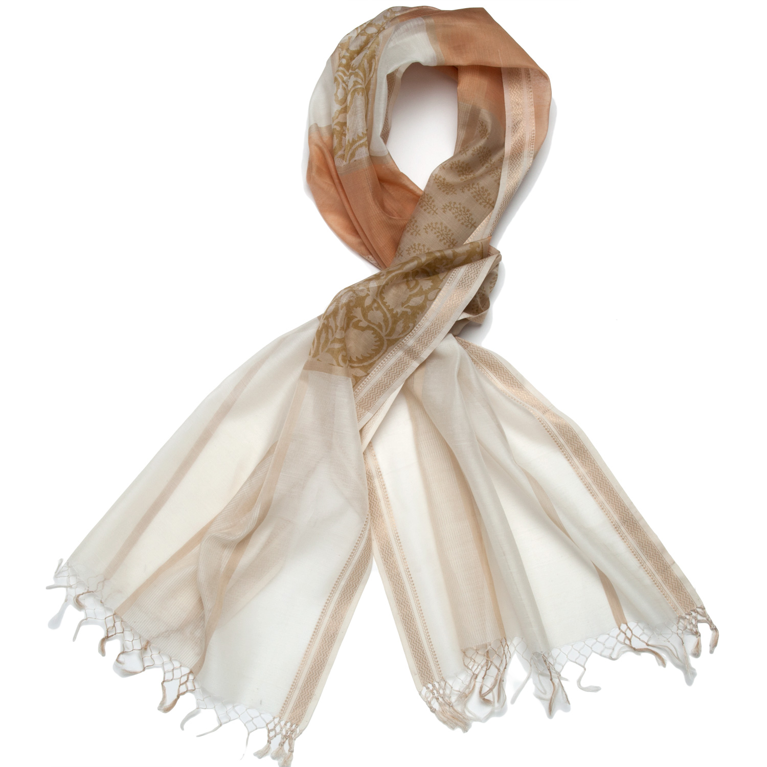 Aurora Patterned Scarf - Sand/Bisque: marigoldliving.com