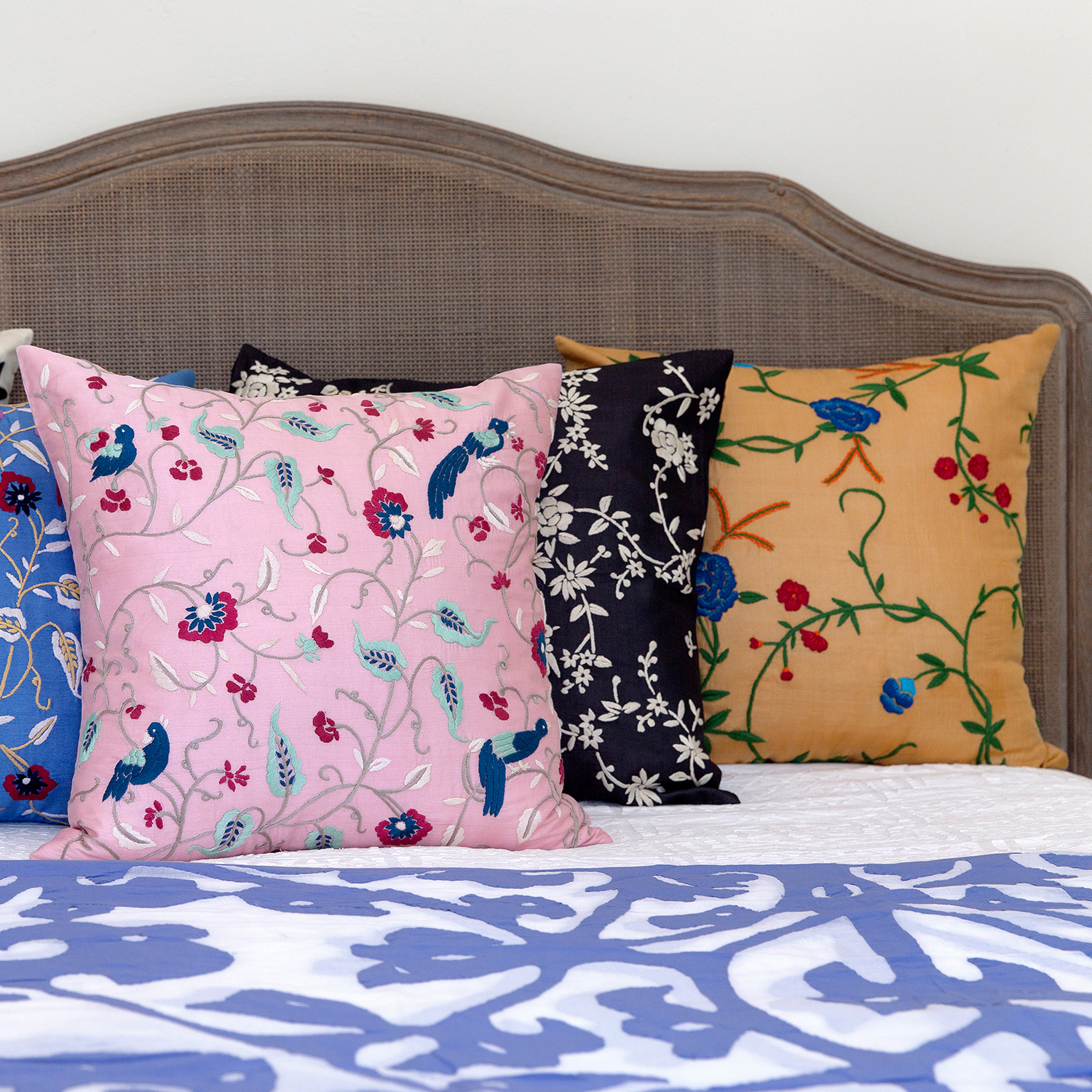 20x20 Inch Pillow Covers Set Of 2 Hand-Embroidered Boho Pillow Covers ...